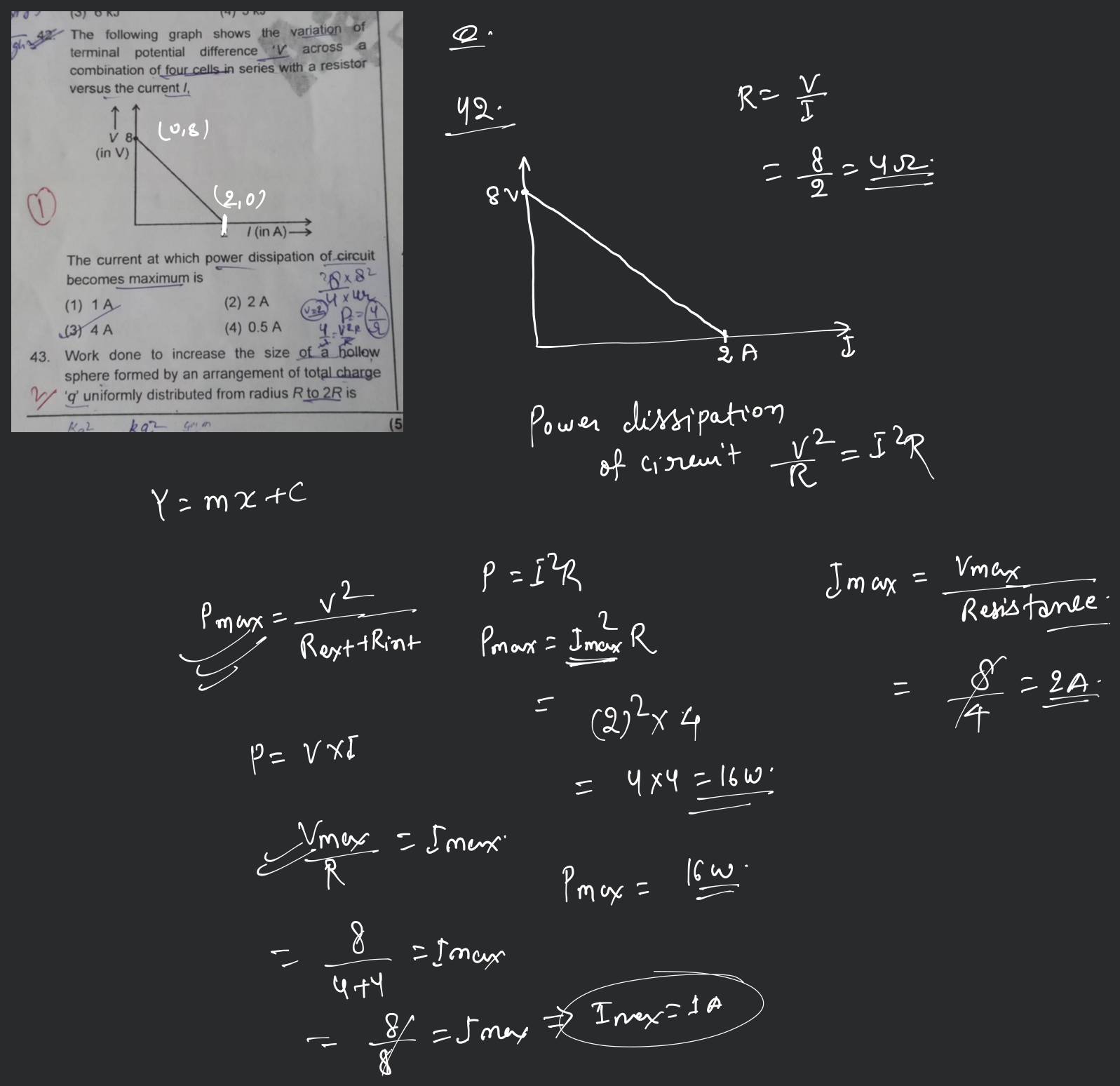 The following graph shows the variation of terminal potential difference