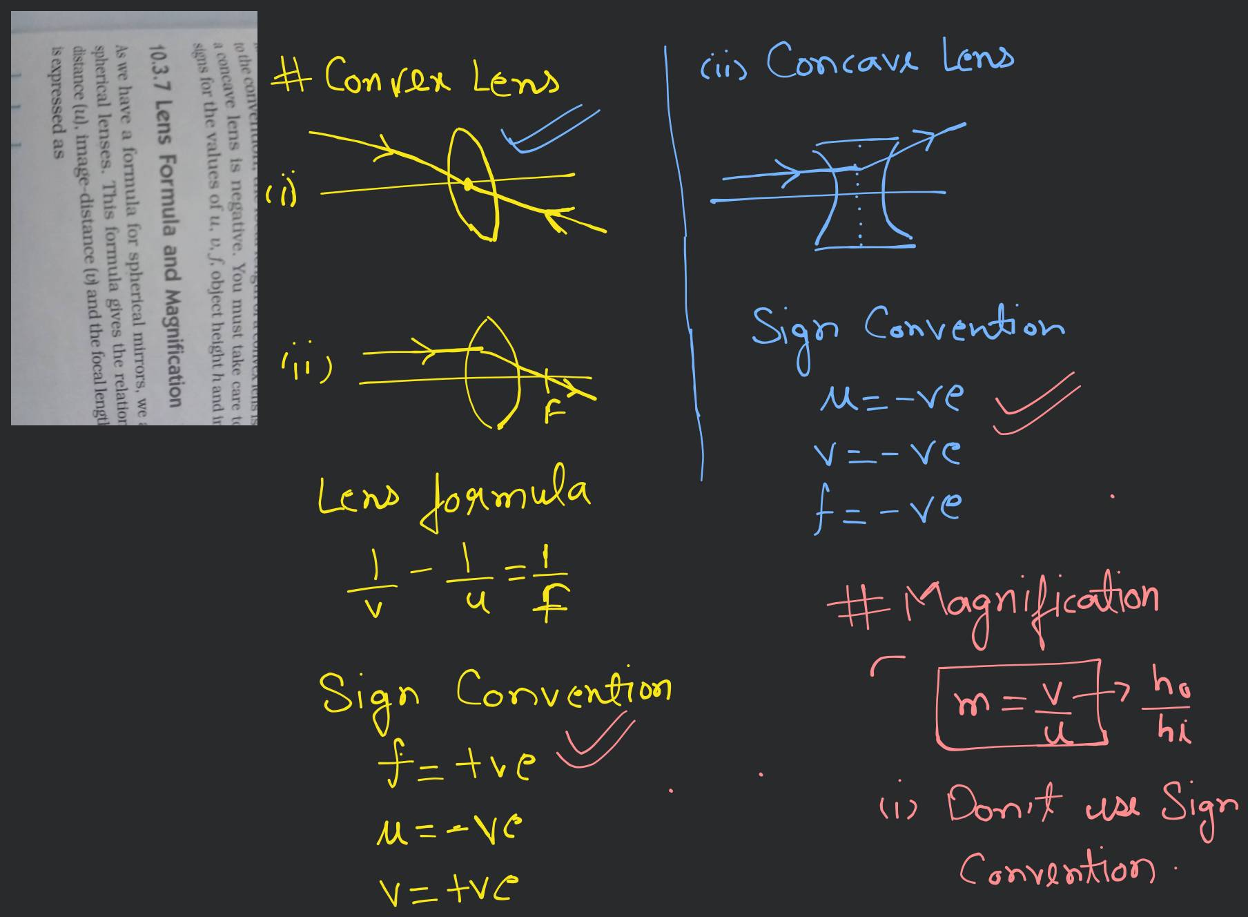 concave lens is negative. You must take care signs for the values of u,v,..