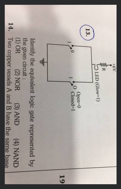 Q.18 Identify the equivalent logic gate represented by the given circuit Q.18 Identify the equivalent logic gate represented by the given circuit