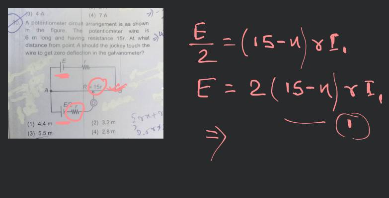 A potentiometer circuit arrangement is as shown in the figure. The potent..