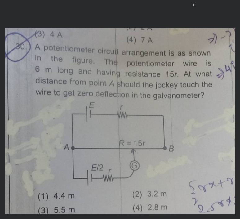A potentiometer circuit arrangement is as shown in the figure. The potent..