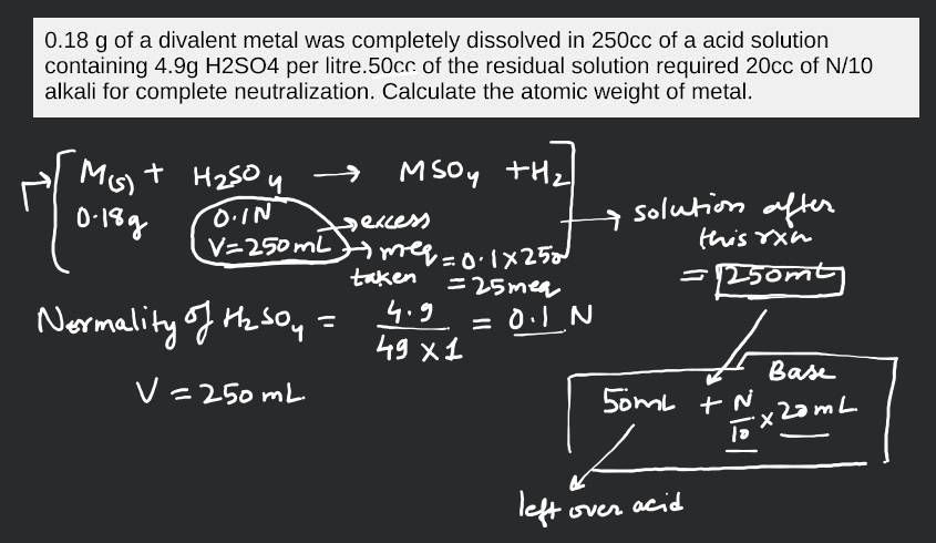 0.18 g of a divalent metal was completely dissolved in 250cc of a acid so..