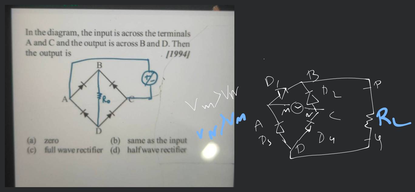 As shown is figure, the input is across the terminal A and C and the outp..