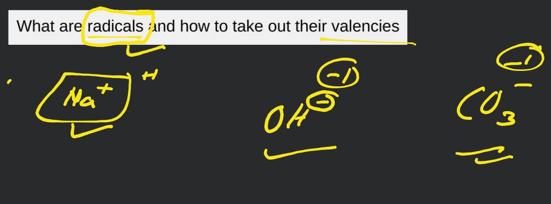 What are radicals and how to take out their valency (Chemistry-Atomic Str..