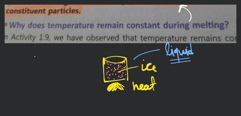 constituent particles. Why does temperature remain constant during meltin..