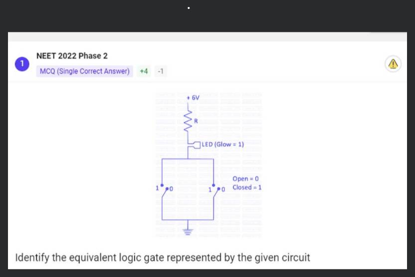 identify the equivalent logic gate represented by the given circuit