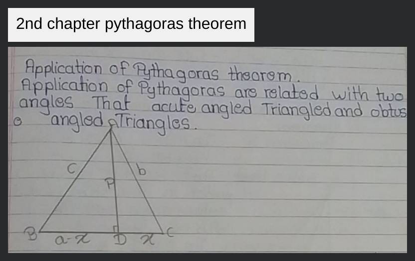 Application of Pythagoras theorem.Application of Pythagoras are related