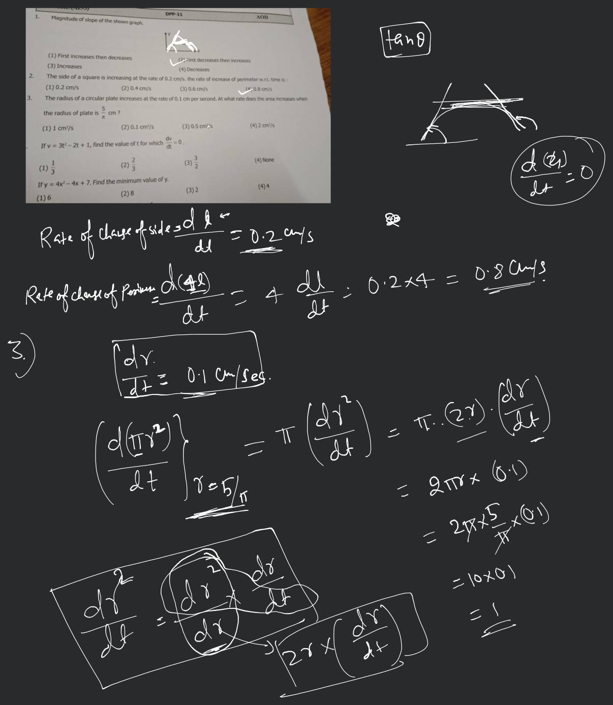 Magnitude of slope of the shown graph. | Filo