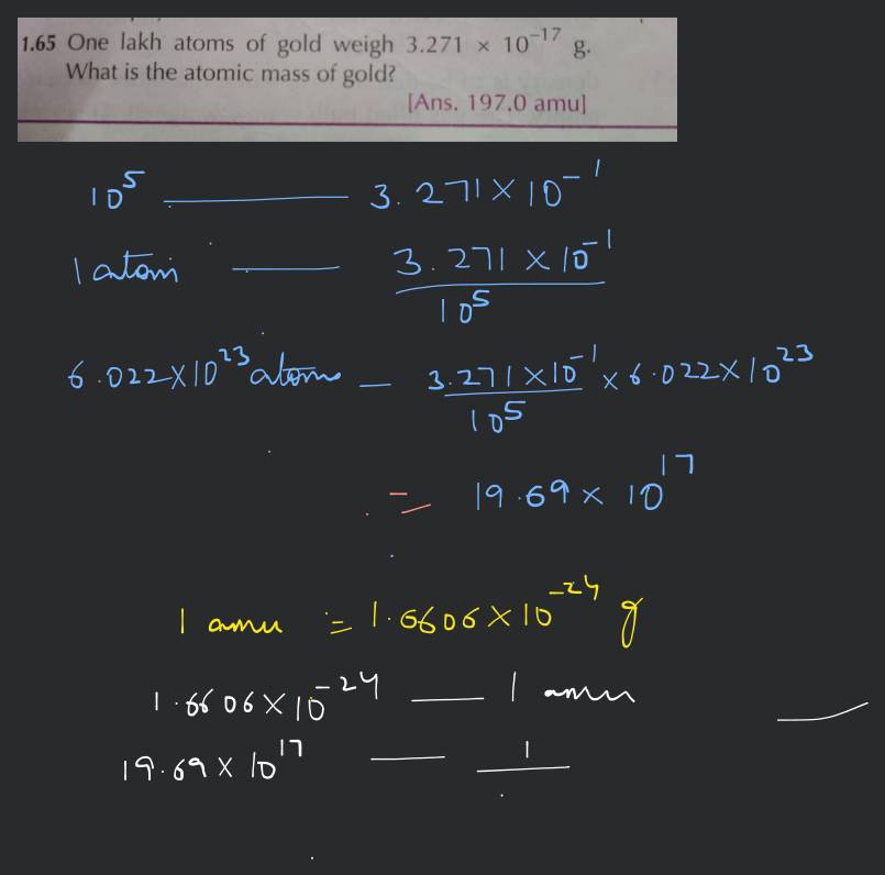 Gold Atomic Mass