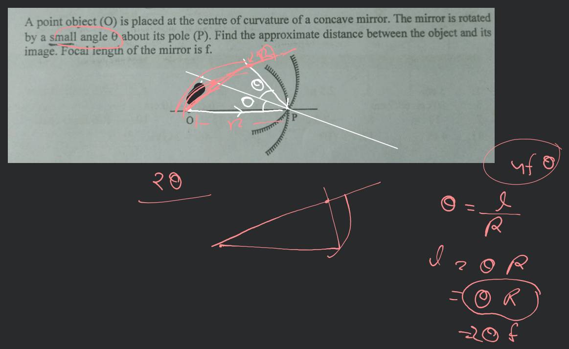 A point object (O) is placed at the centre of curvature of a concave mirr..