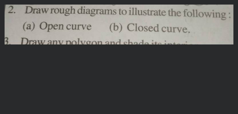 Draw rough diagrams to illustrate the following : (a) Open curve (b) Clos..