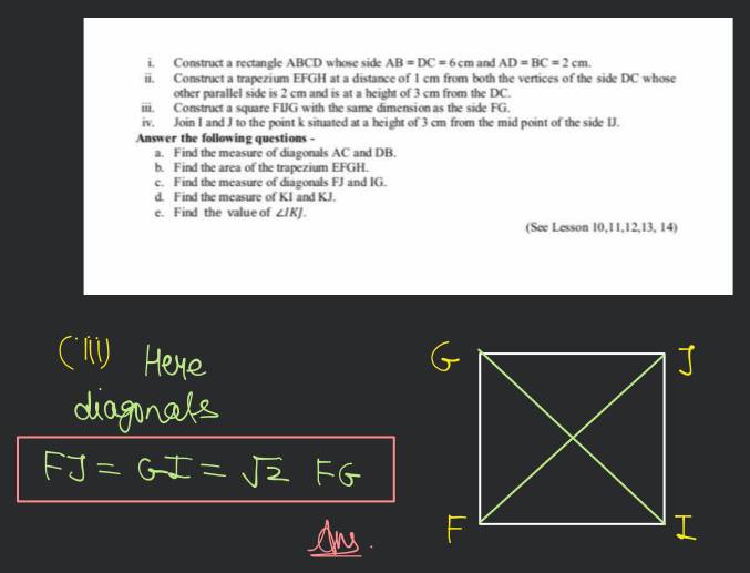 Construct a rectangle ABCD whose side AB=DC=6 cm and AD=BC=2 cm. ii. Cons.. Construct a rectangle ABCD whose side AB=DC=6 cm and AD=BC=2 cm. ii. Cons..