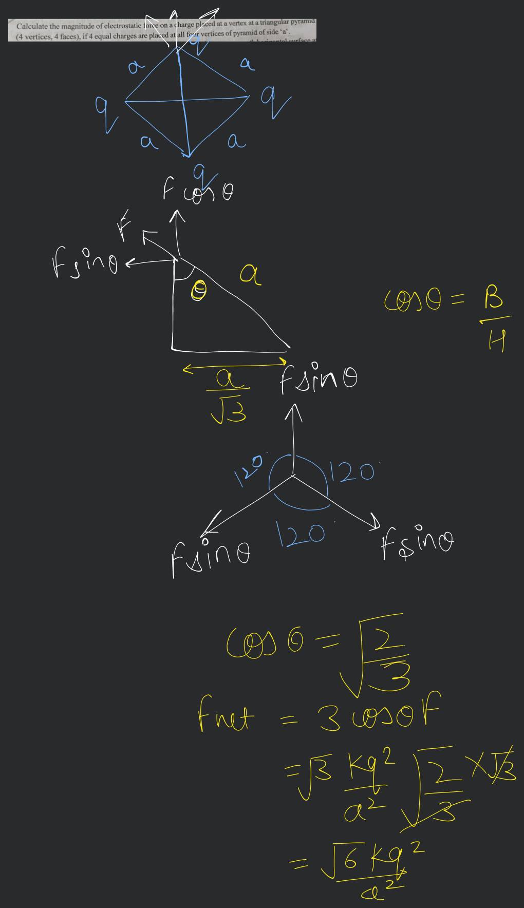 9 Calculate The Magnitude Of Electrostatic Force On A Charge Placed At A