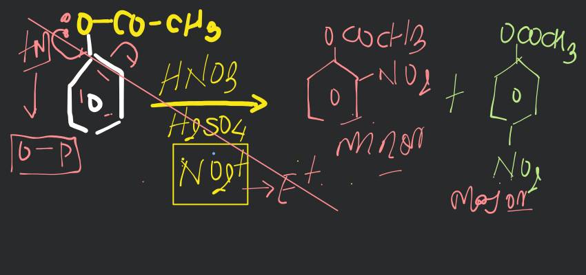 What is the major product of mononitration of phenyl methanoate | Filo