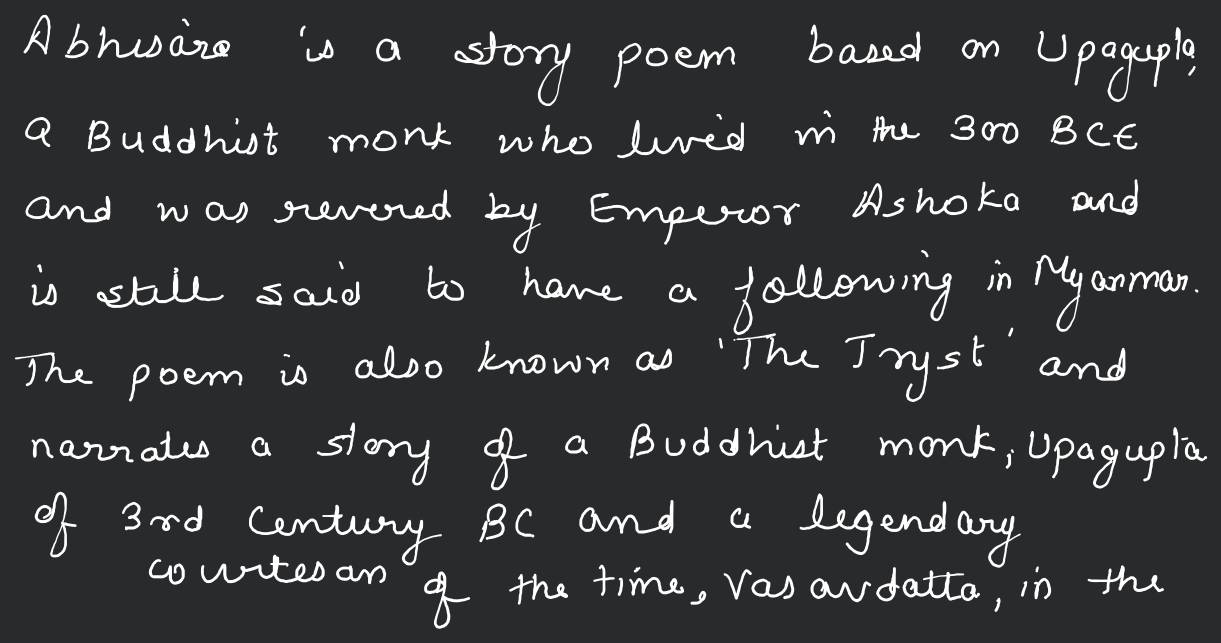 1 Abhisara - the Tryst - Rabindranath Tagore Upagupta, the disciple of Bu..