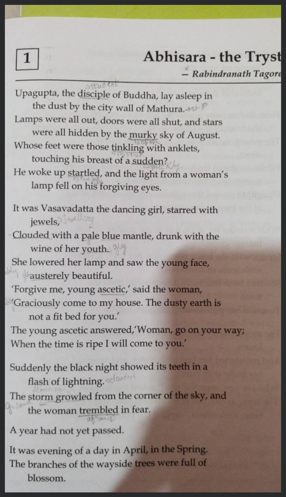 1 Abhisara - the Tryst - Rabindranath Tagore Upagupta, the disciple of Bu..