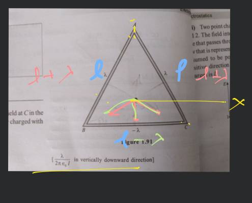 Given an equilateral triangle mode up of three rods each of length l. Fin..