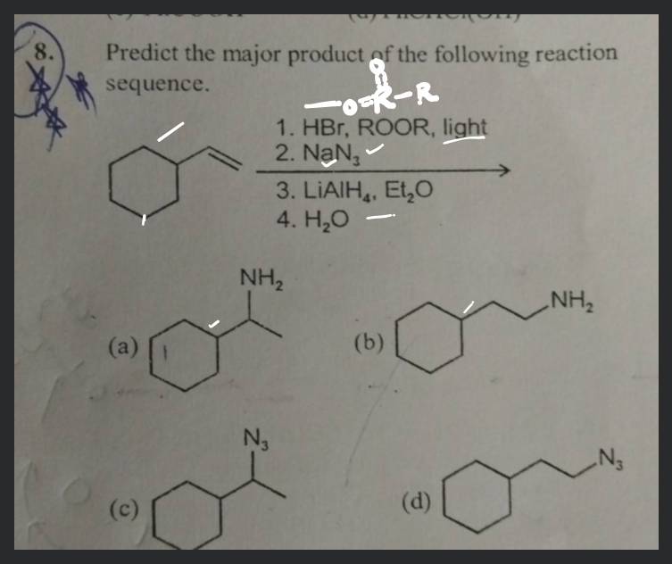 [Solved] Predict the reagent or the product in the following reaction seq..