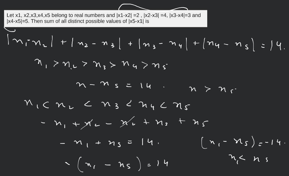 Let x1, x2,x3,x4,x5 belong to real numbers and |x1-x2| =2 , |x2-x3| =4,