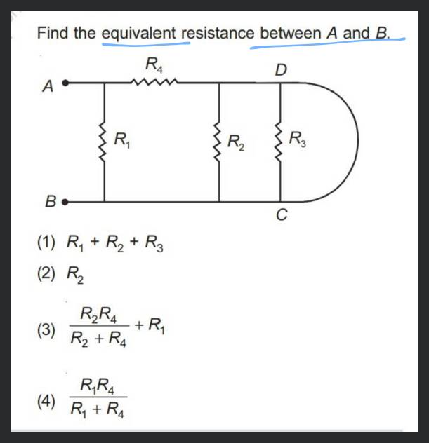 Find equivalent resistance between A and B. | Filo