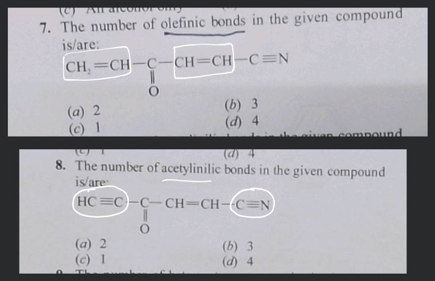 The number of olefinic bonds in the given compound is/are : | Filo