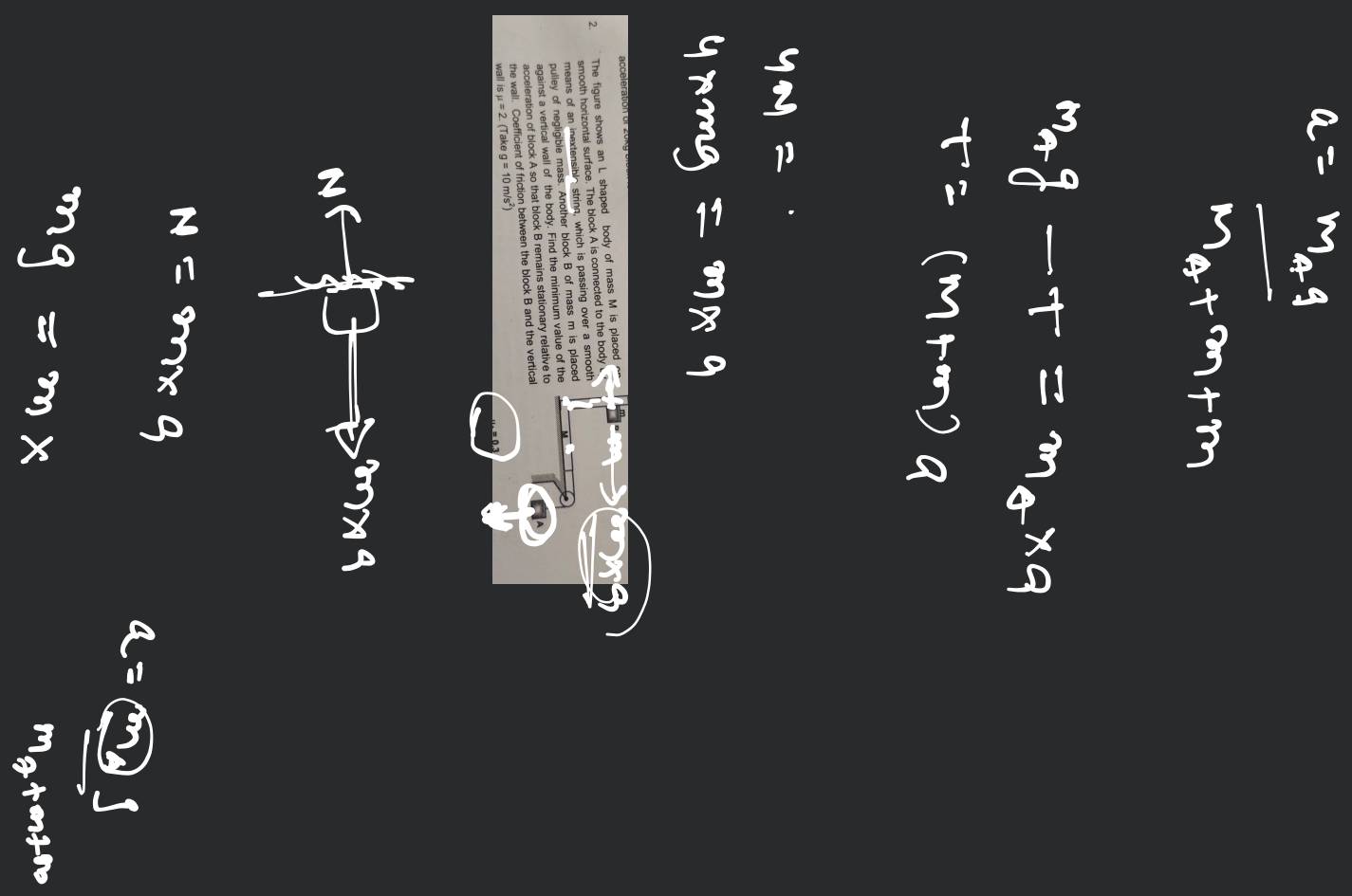 The figure shows an L shaped body of mass M placed on a smooth horizontal..