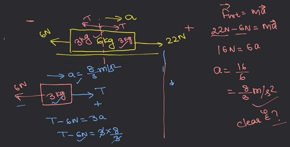 The block has uniform mass density. The tension at mid-point of the block.. The block has uniform mass density. The tension at mid-point of the block..