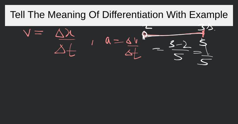 Tell The Meaning Of Differentiation With Example | Filo