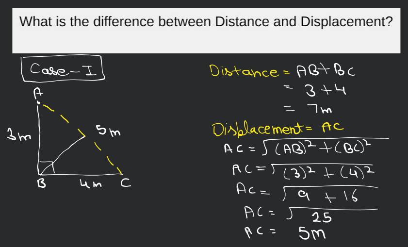What is the difference between Distance and Displacement? | Filo