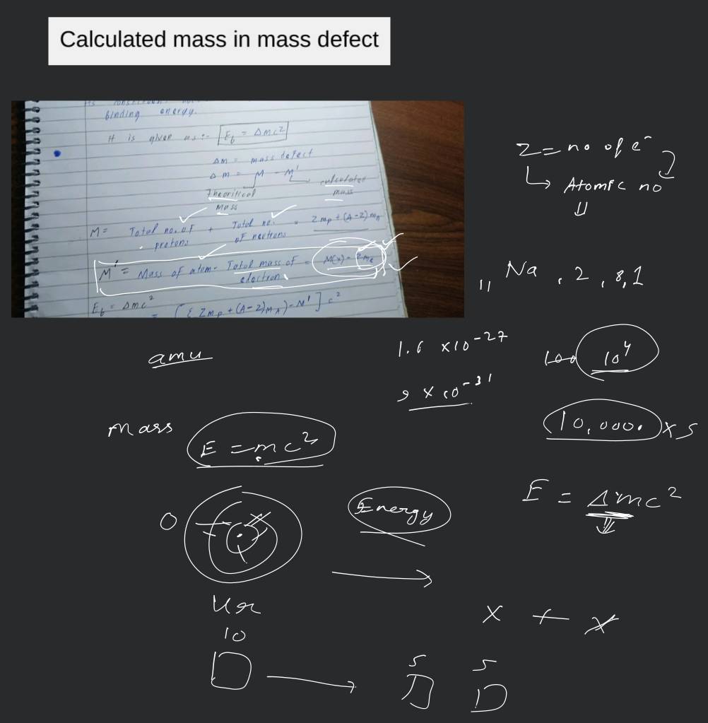 Calculated mass in mass defect | Filo