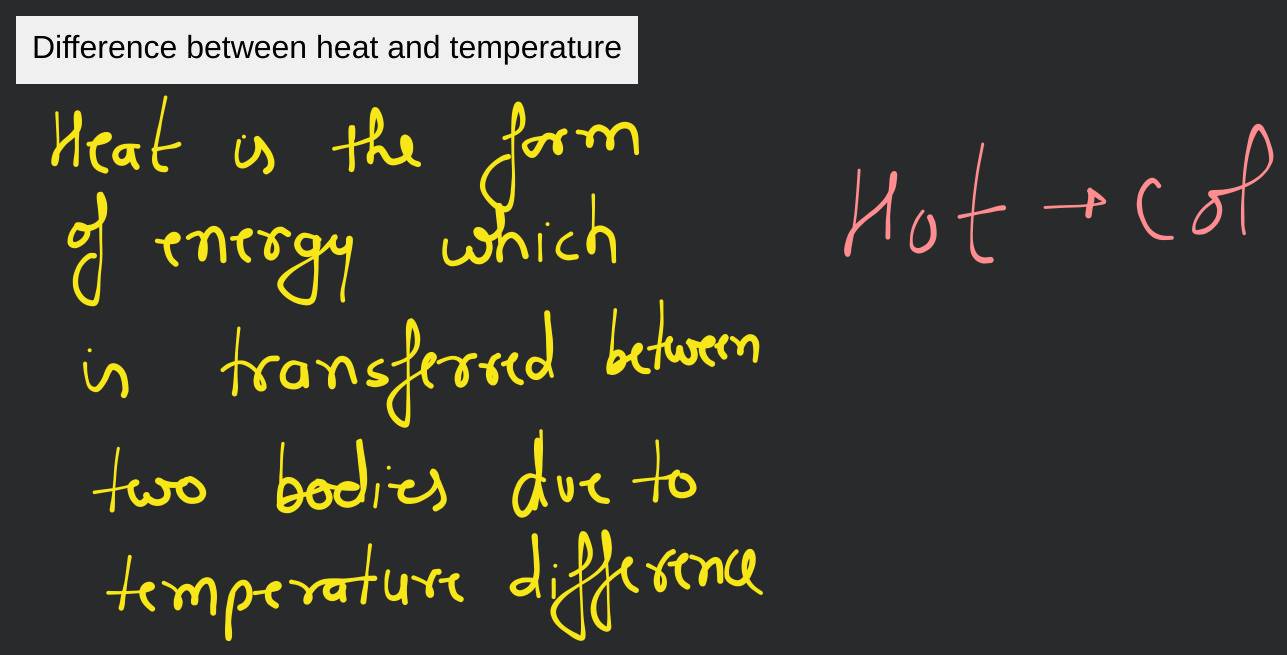 Difference between heat and temperature | Filo
