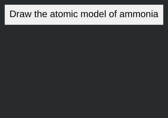Draw the atomic model of ammonia | Filo