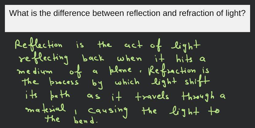 What is the difference between reflection and refraction of light?