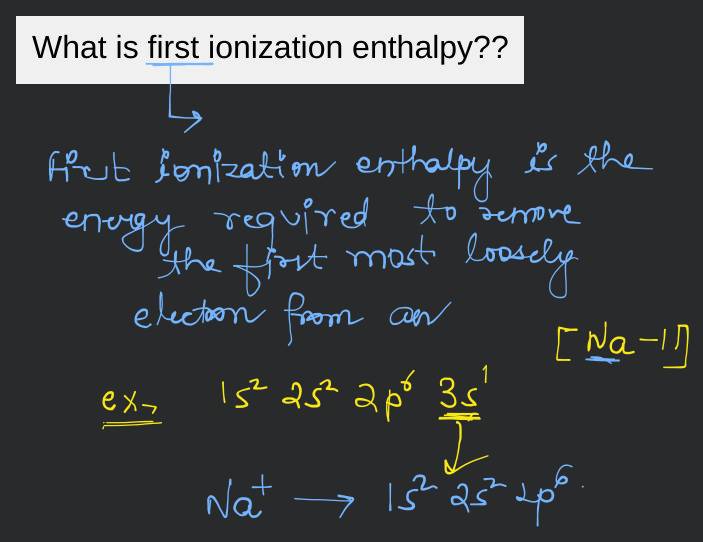 What is first ionization enthalpy?? | Filo