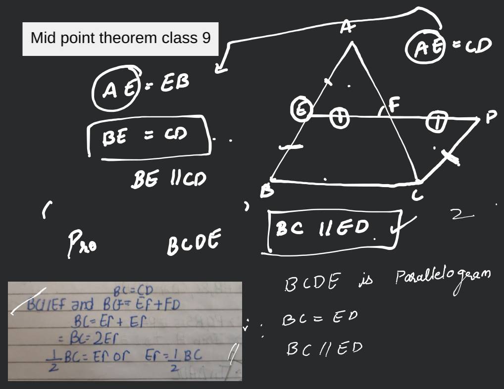 Mid point theorem class 9 | Filo