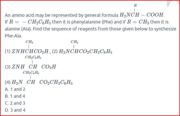 An amino acid may be represented by general formula H2 NCH−lCOOH. If R=−C..