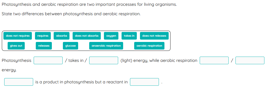 Photosynthesis and aerobic respiration are two important processes for li..
