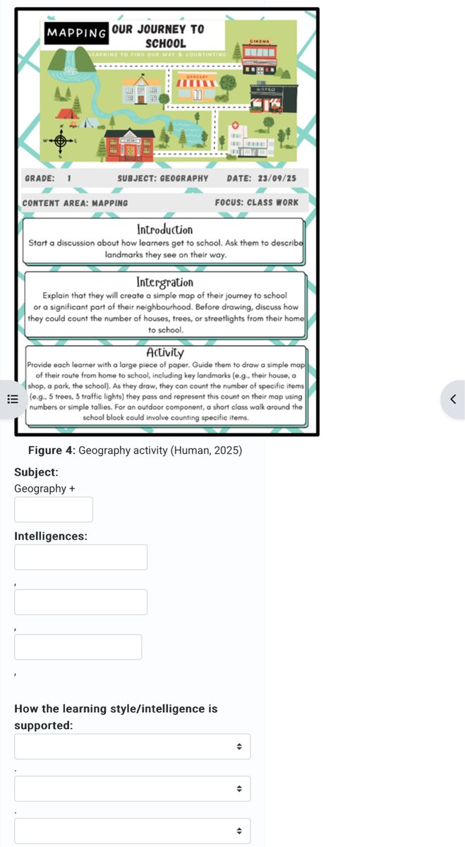 Figure 4: Geography activity (Human, 2025) Subject: Geography + Intellig..