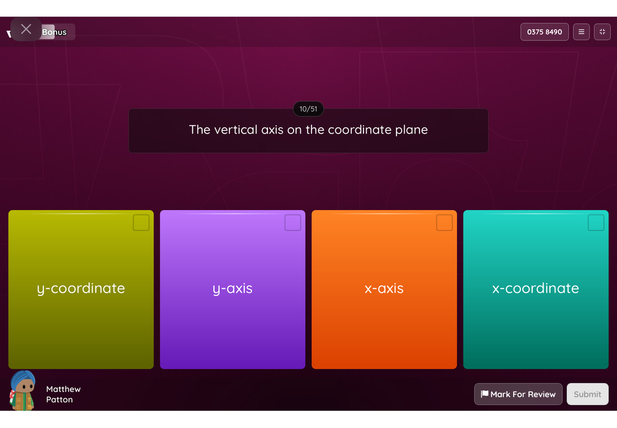 The vertical axis on the coordinate plane | Filo