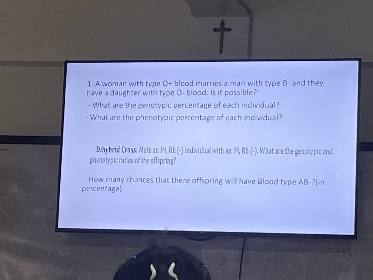 1. A woman with type O+ blood marries a man with type B - and they have a..