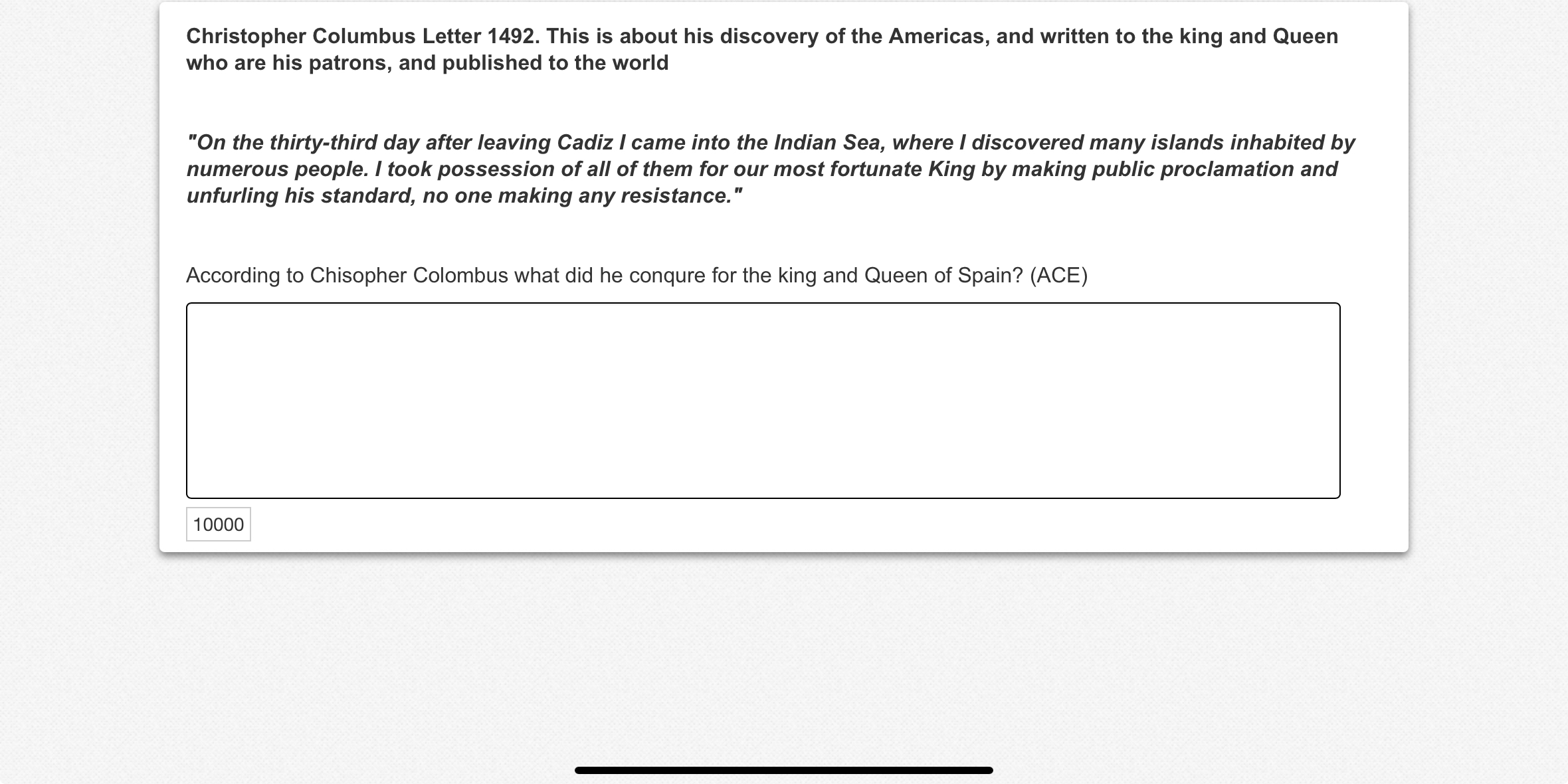Christopher Columbus Letter 1492. This is about his discovery of the Amer..