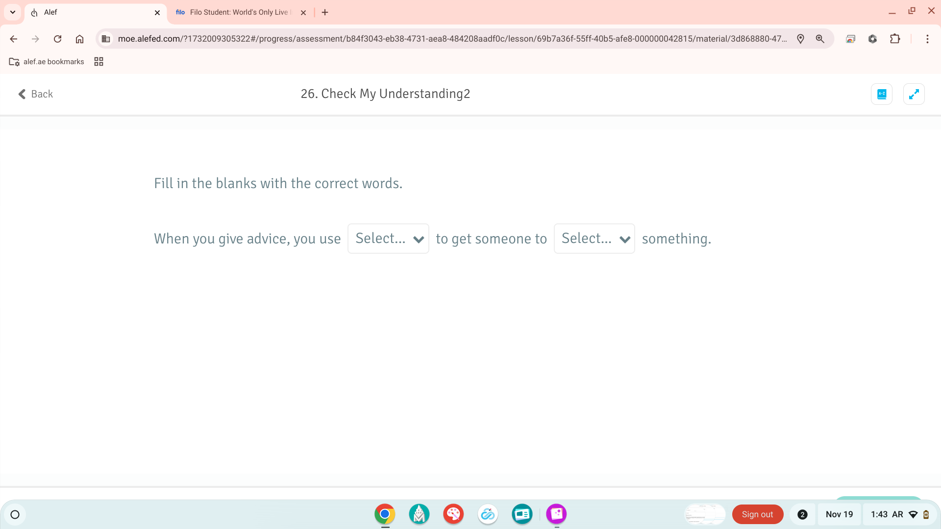 Alef filo Filo Student: World's Only Live \rightarrow \mathrm { C } 囚 饲 a..
