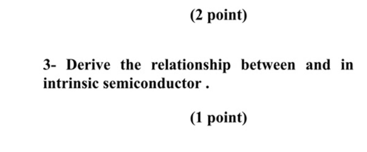 Derive the relationship between electron and hole concentrations in an in..