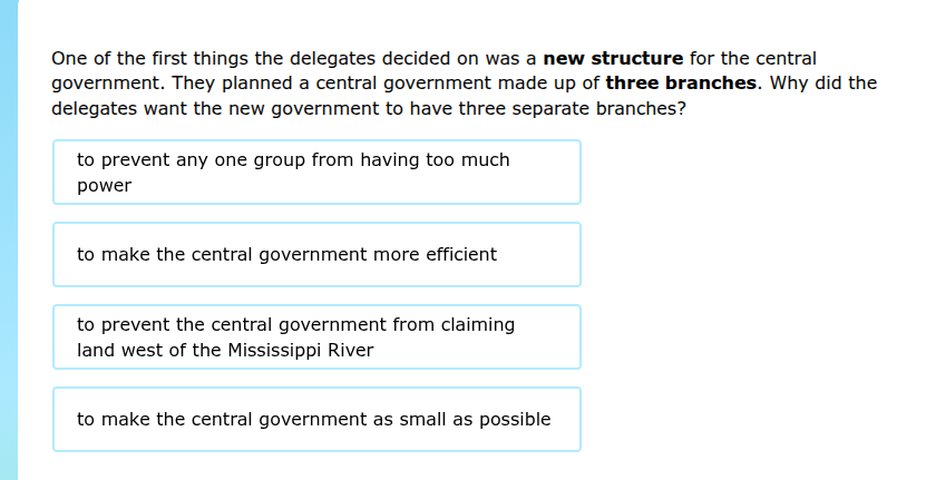 One of the first things the delegates decided on was a new structure for