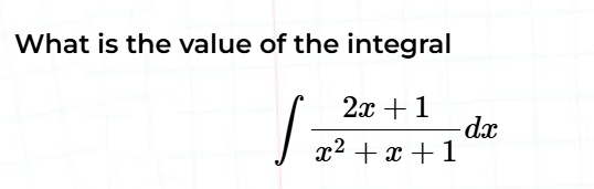 What is the value of the integral∫x2+x+12x+1 dx | Filo