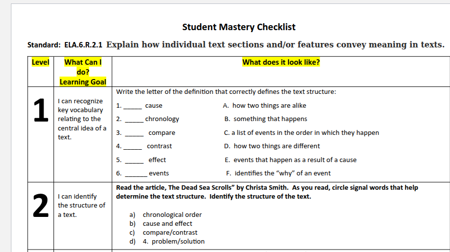Write the letter of the definition that correctly defines the text struct..