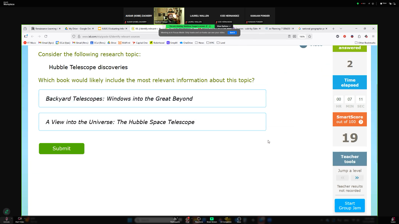Consider the following research topic: Hubble Telescope discoveries Whi..