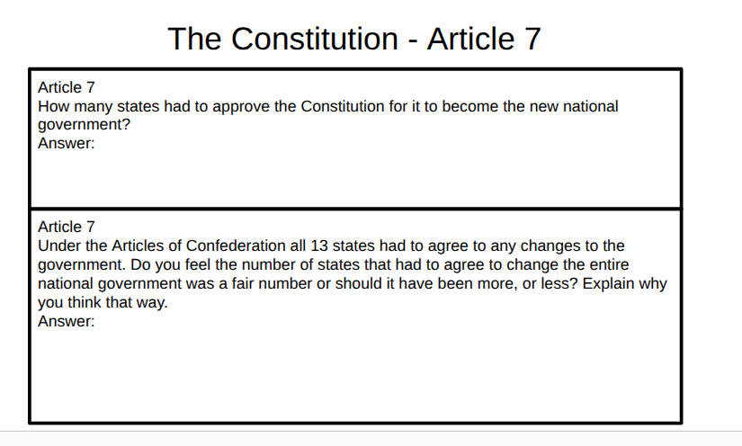 The Constitution - Article 7 Article 7 How many states had to approve th..