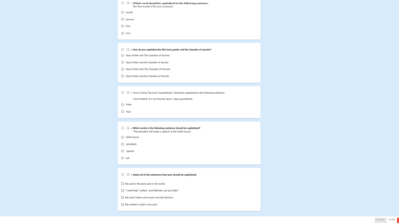 Which word should be capitalized in the following sentence: The first mon..