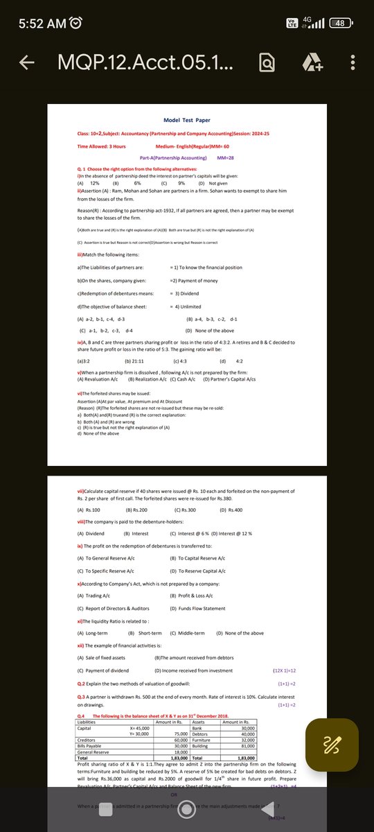 5:52 AMO←MQP.12.Acct.05.1...VoLTEModel Test PaperClass: 10+2,Subjec..